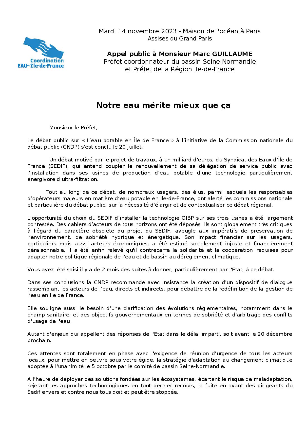 Notre eau mérite mieux que ça ! | Coordination EAU Île-de-France